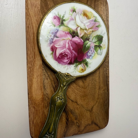 Vintage | Accents | Art Nouveau Porcelain Rose Vanity Mirror With ...